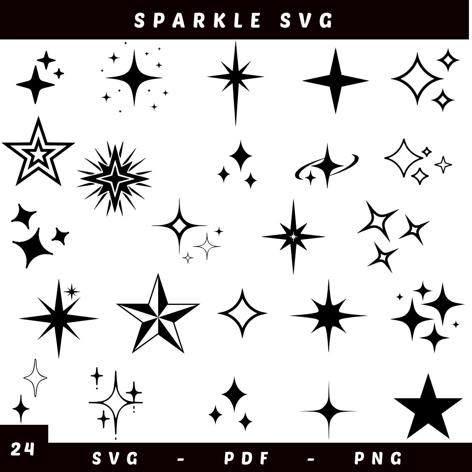 Sparkle SVG Bundle, Sparkle Star SVG, Sparkle Silhouette, Digital ...