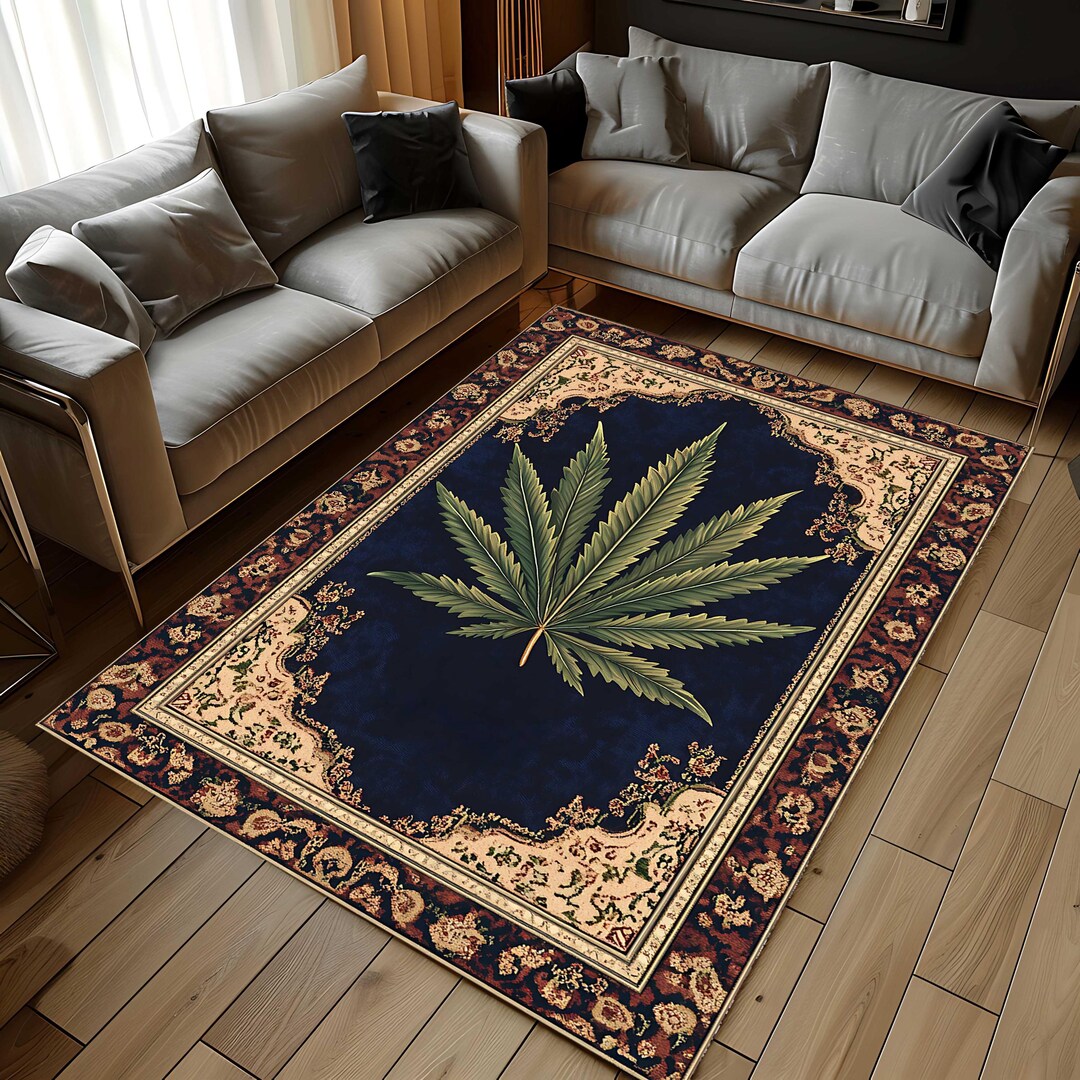 Gothic Marijuana Rug | Dark Aesthetic Horror Rug | Whimsigoth Home ...