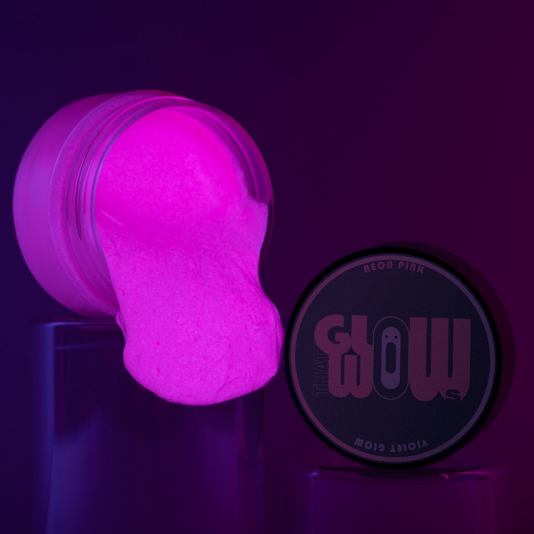 Neon Pink Glow in the Dark Acrylic Paint: UV Reactive, Phosphorescent ...