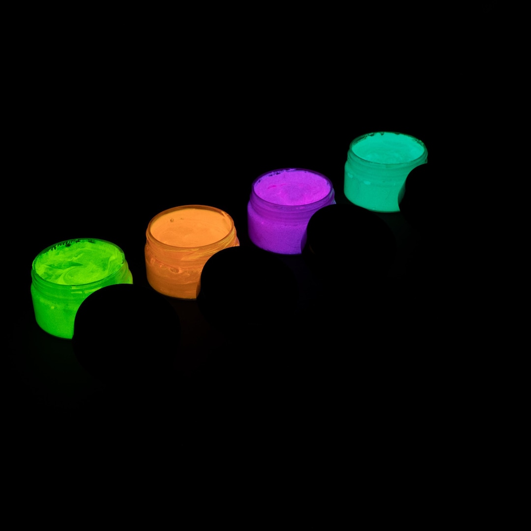 UV Reactive Paint Kit - 4 Colors. Glows in the Dark, Neon Color ...