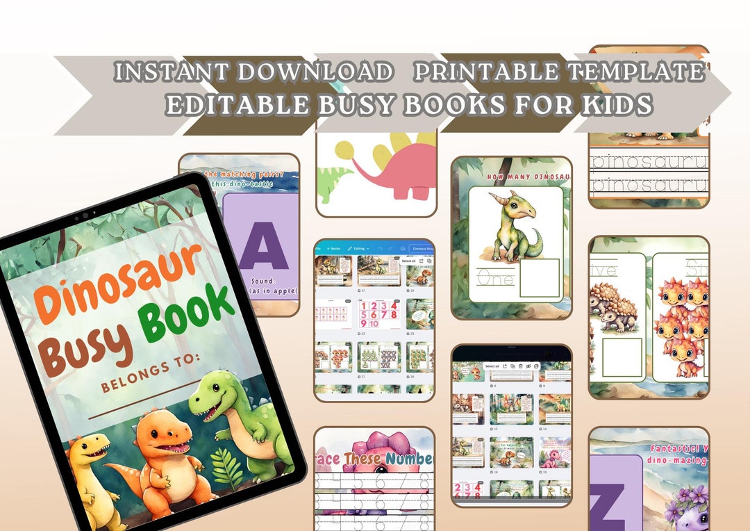 Dinosaur Busy Book , Educational Book, Learning Tools - Etsy