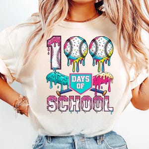100 Days of School Baseball Design, Drip Heart PNG SVG (digital ...