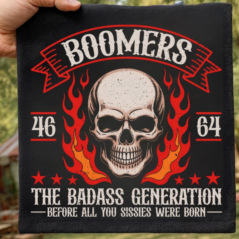 Boomer Generation PNG | Badass Skull Design 1946–1964 | Funny Vintage ...