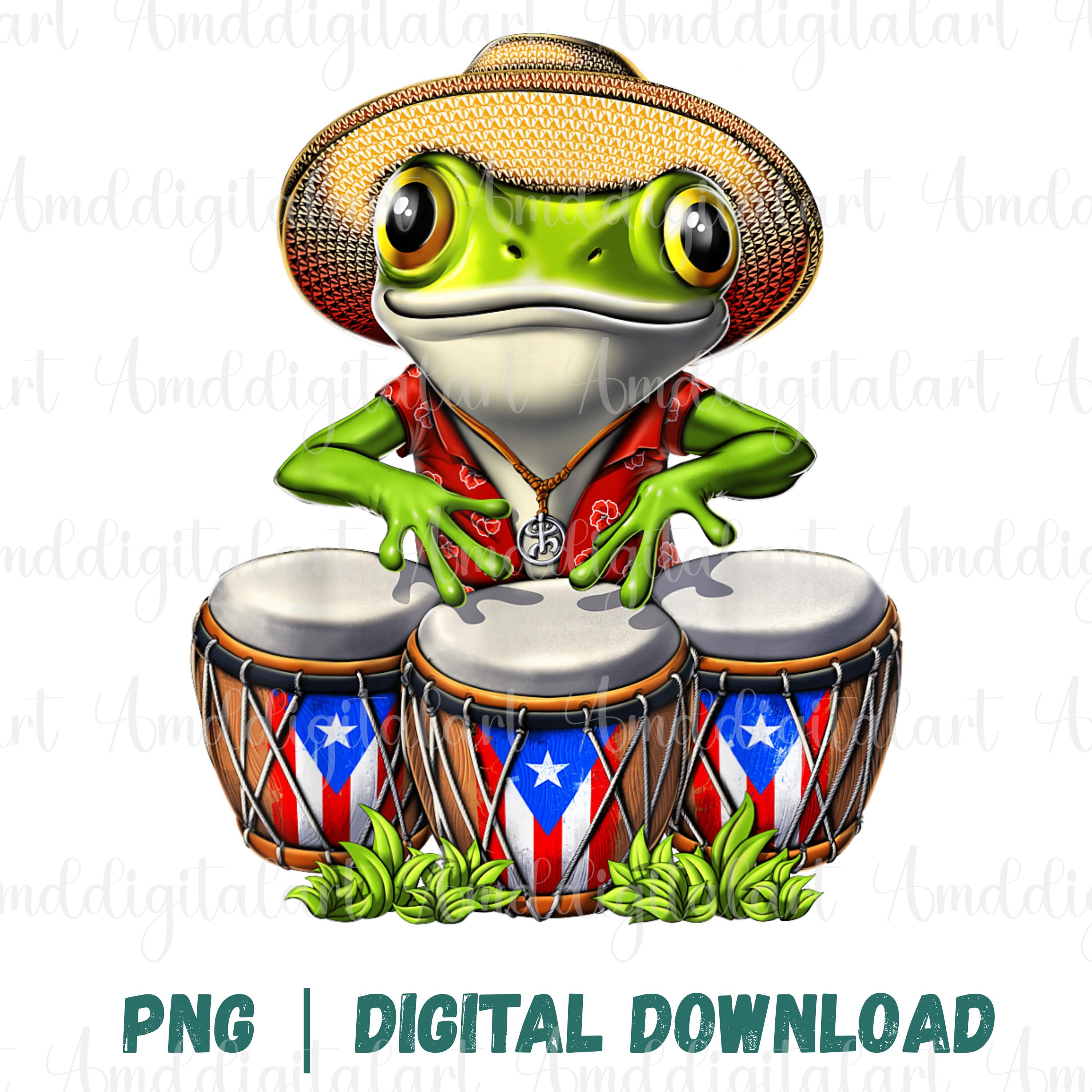 Puerto Rico Coqui Frog PNG | Boricua Taino Art, Drums (digital Download ...