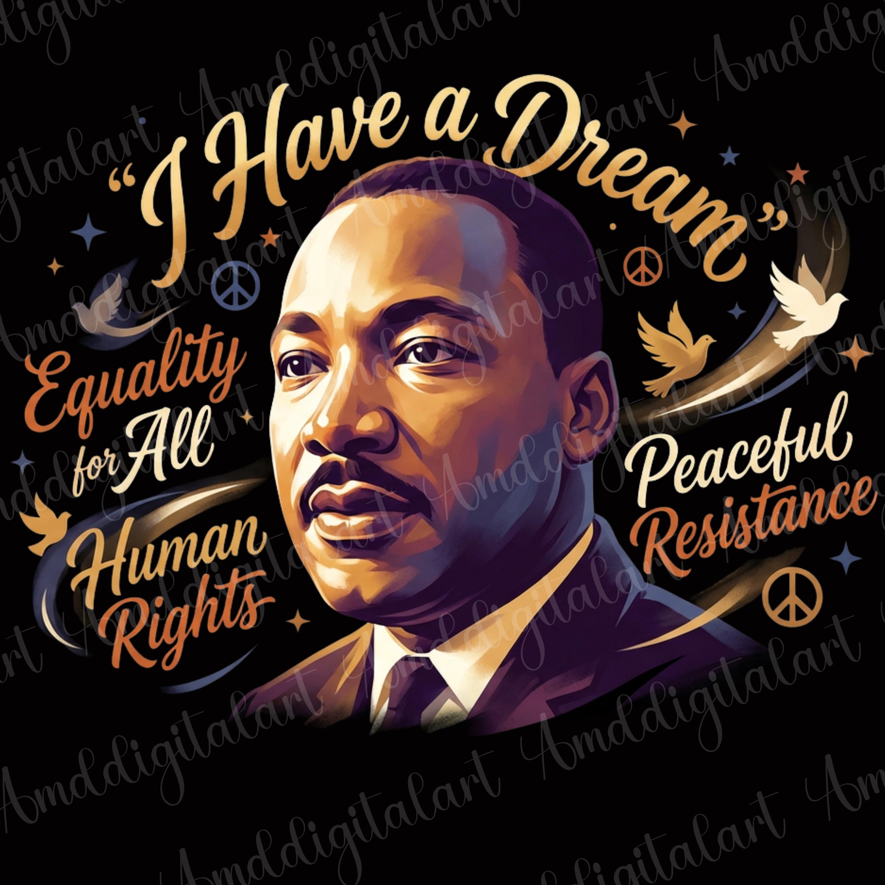 Martin Luther King PNG, I Have a Dream, Equality Art (digital Download ...