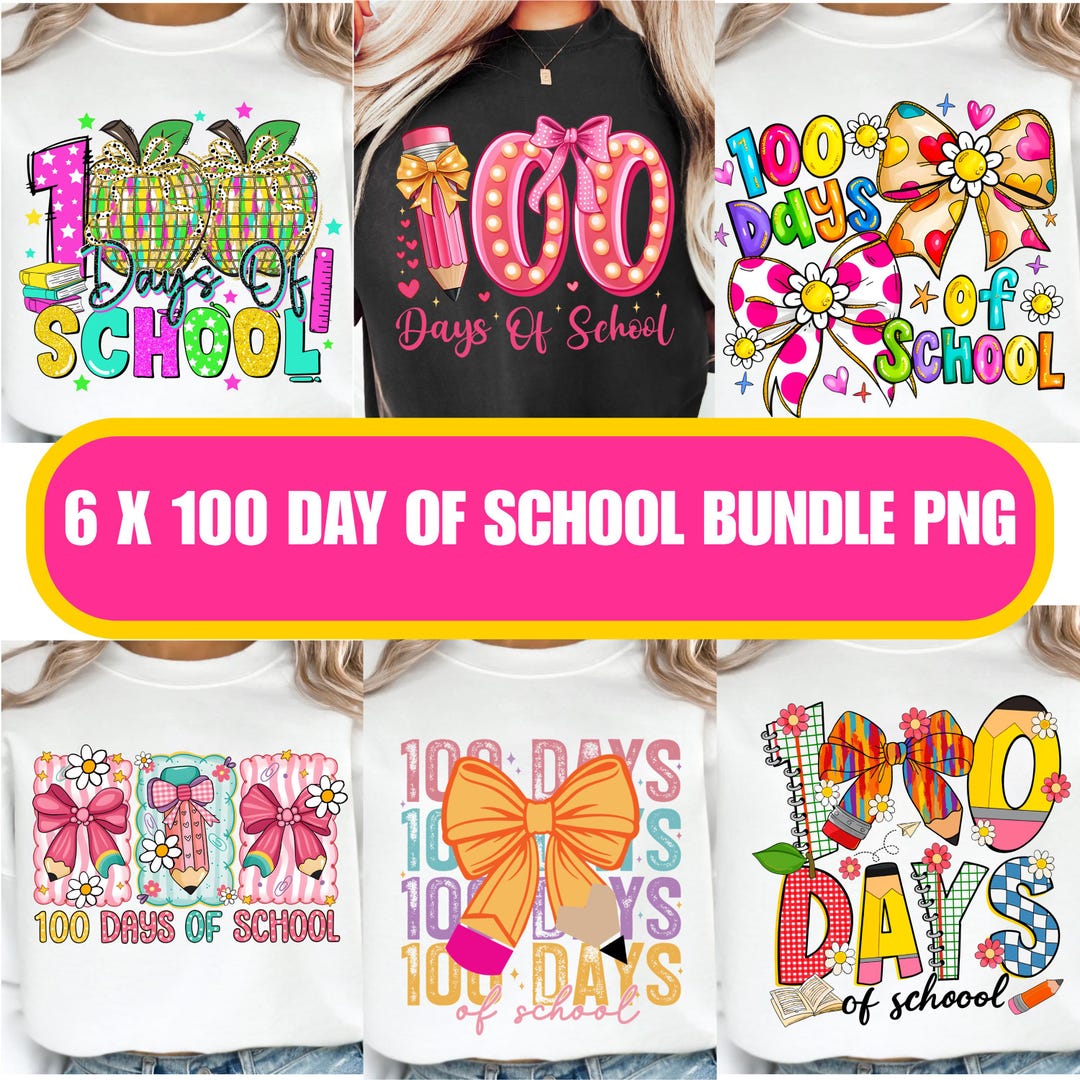 100 Days of School PNG Bundle, Teacher Clipart (digital Download) - Etsy