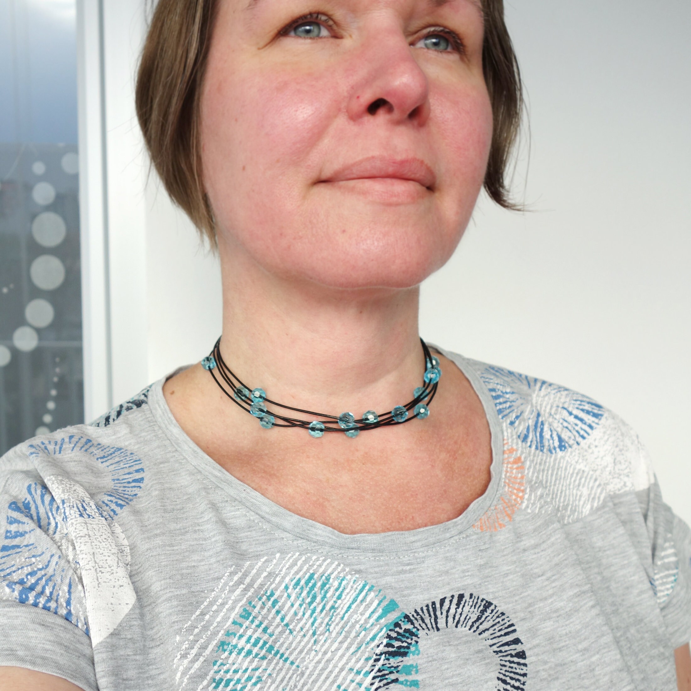 Statement Choker Necklace Layered Black Leather Cords - Etsy