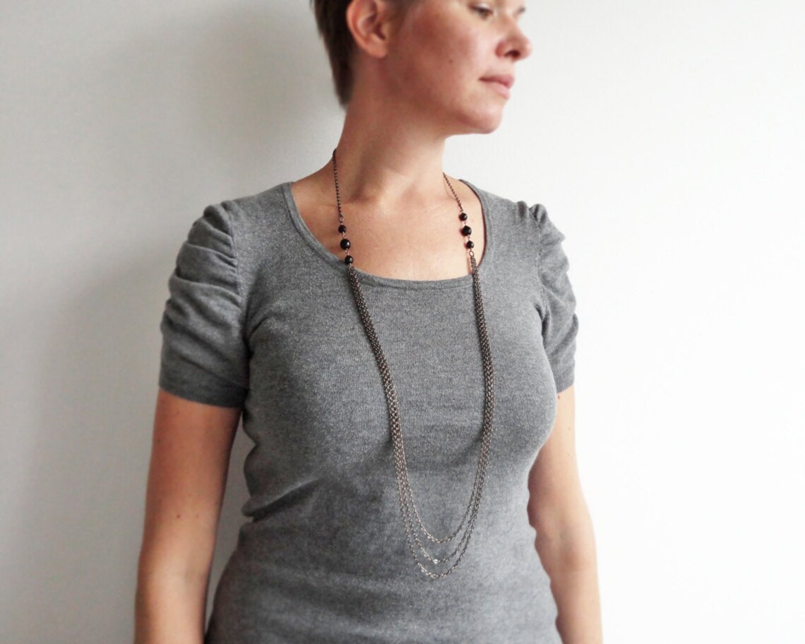 Long Chain Necklace Layered Brown Copper Chains Long Necklace - Etsy
