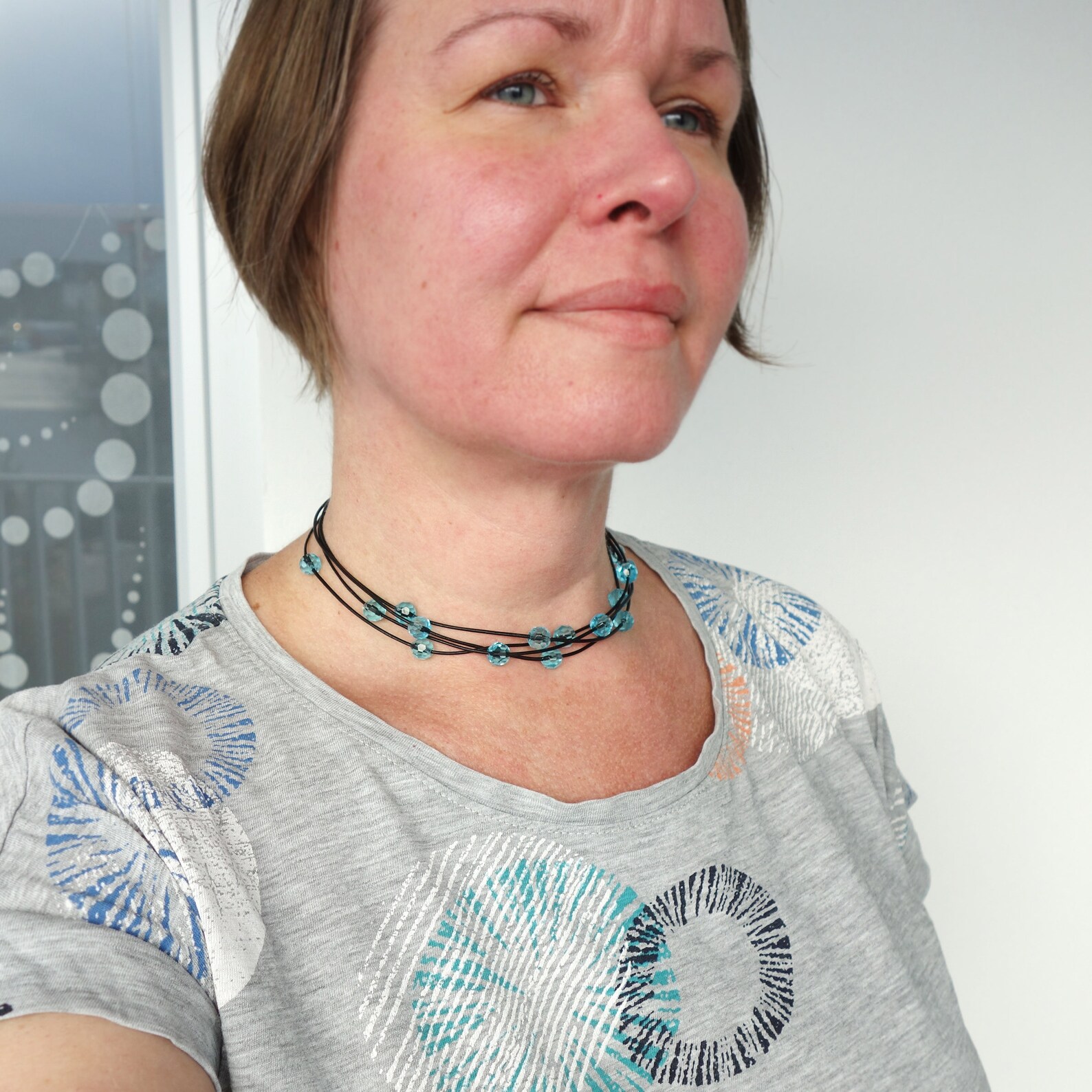 Statement Choker Necklace Layered Black Leather Cords - Etsy