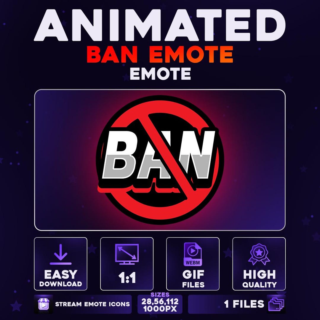 Animated Ban Emote – Funny Moderation Reaction Emoji for Twitch Discord ...