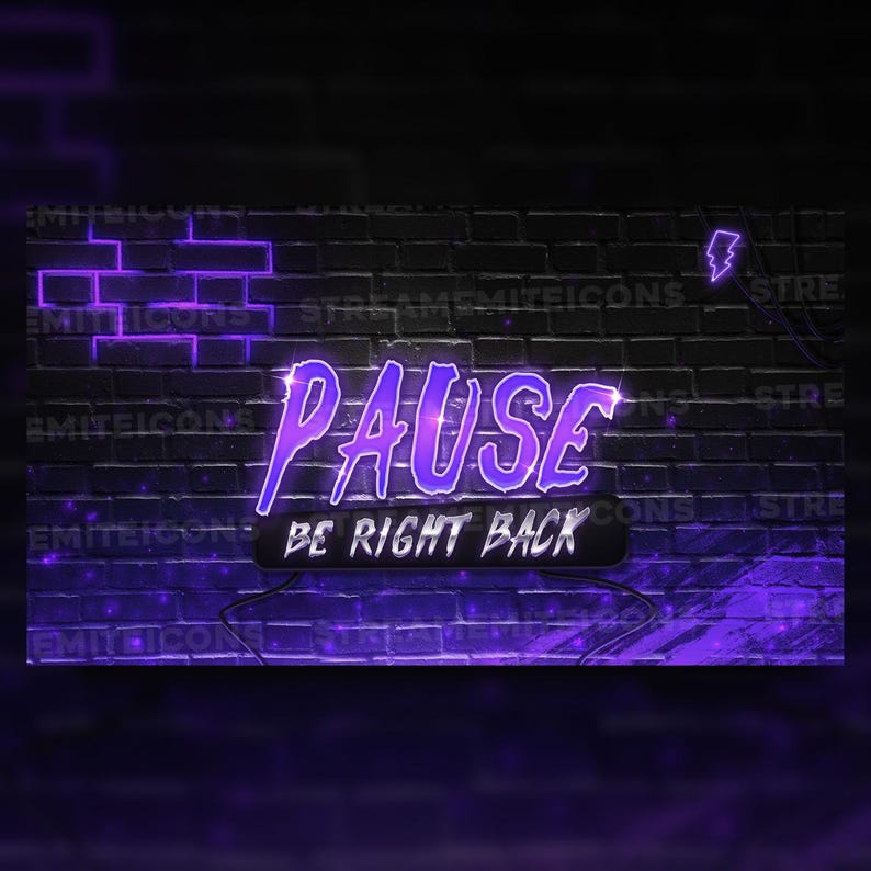 Animated Purple Neon Twitch Scenes, Starting Soon Be Right Back Ending ...