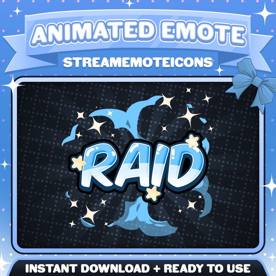 Animated Blue Raid Emote for Twitch and Kick | Cute Kawaii Streaming ...
