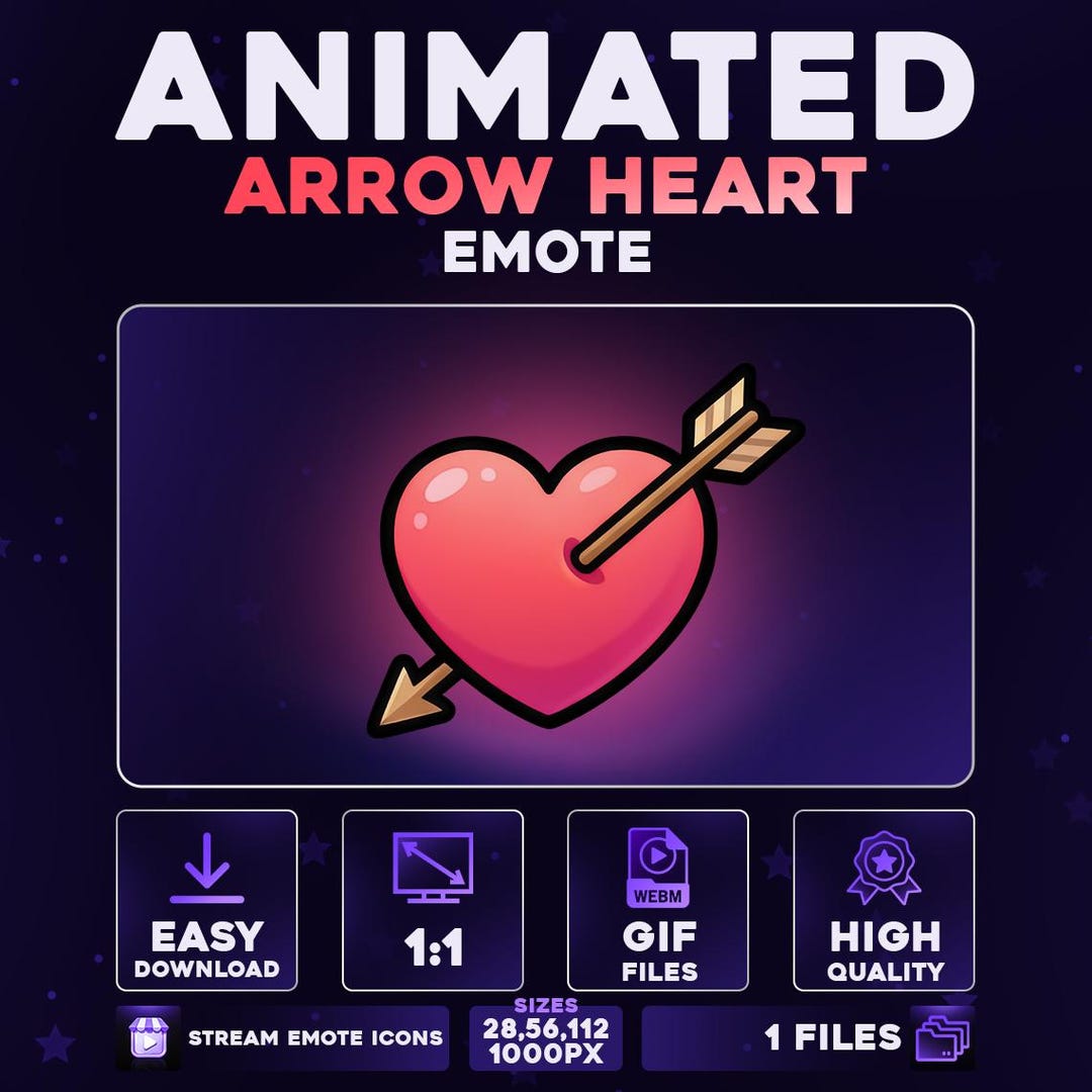 Arrow Heart Emote – Animated Love Gif Emoji for Twitch & Discord - Etsy