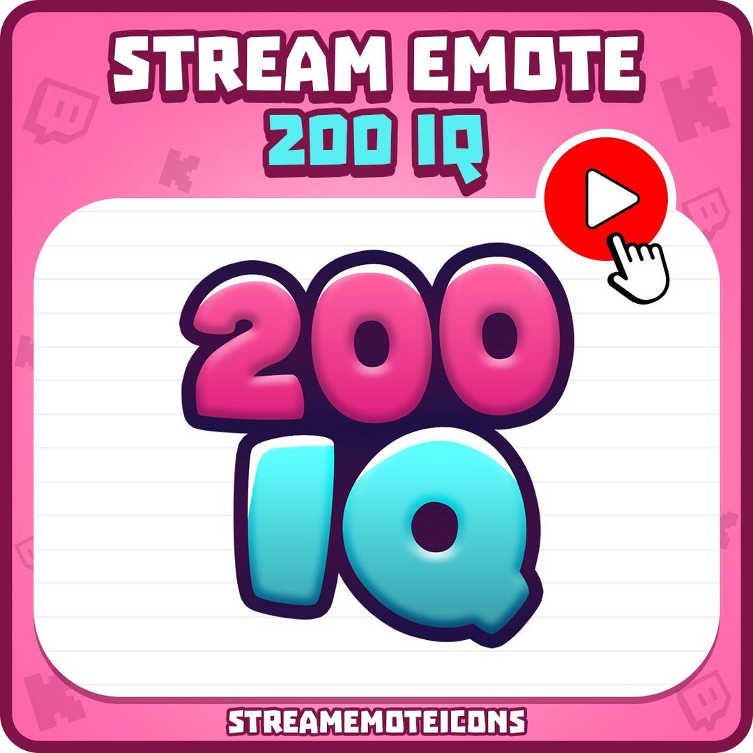 200 IQ Animated Text Emote for Twitch, Discord, Youtube | Smart Gamer ...