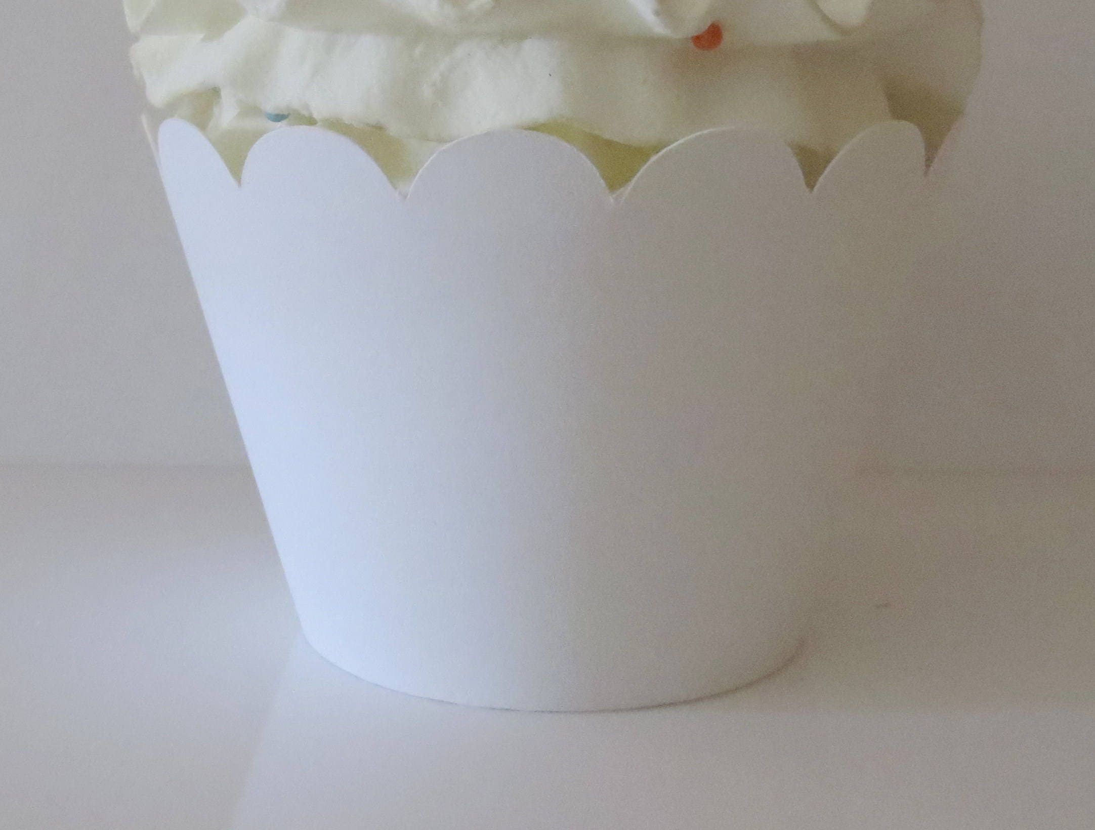White Cupcake Wrapper's...set of 12 Fully | Etsy