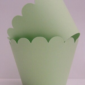 12 Pastel Mint Green Cupcake Wrappers, Set of 12.... Fully Assembled ...