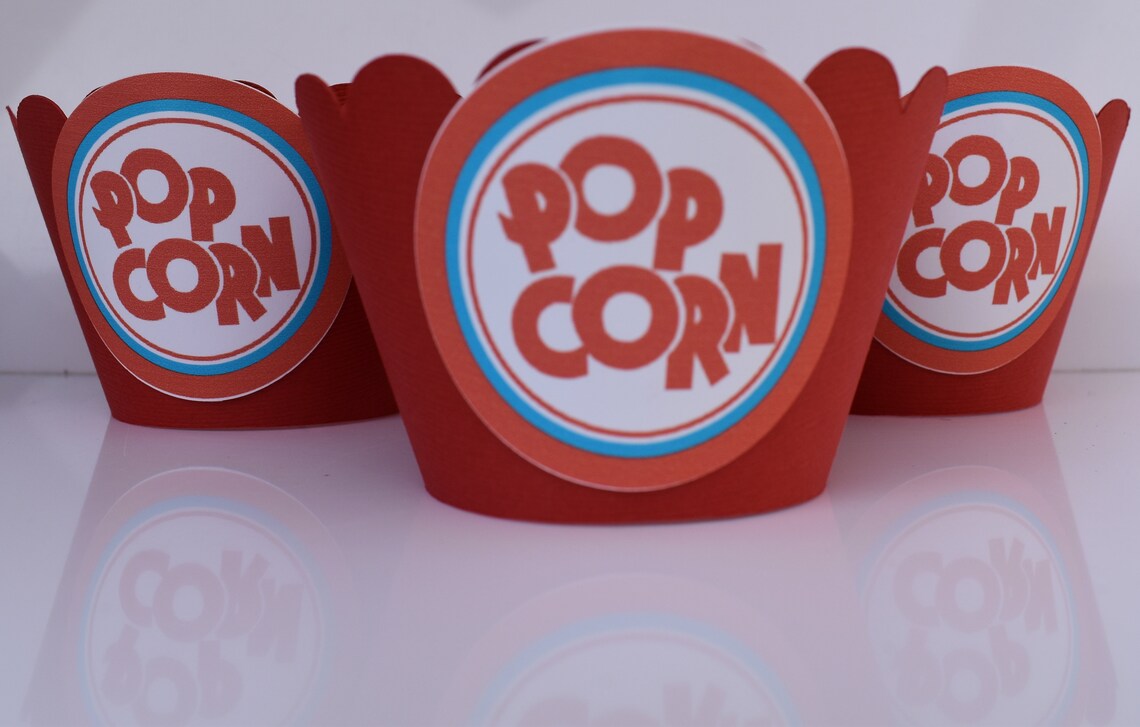 Popcorn Cupcake Wrappers....set of 12...fully - Etsy
