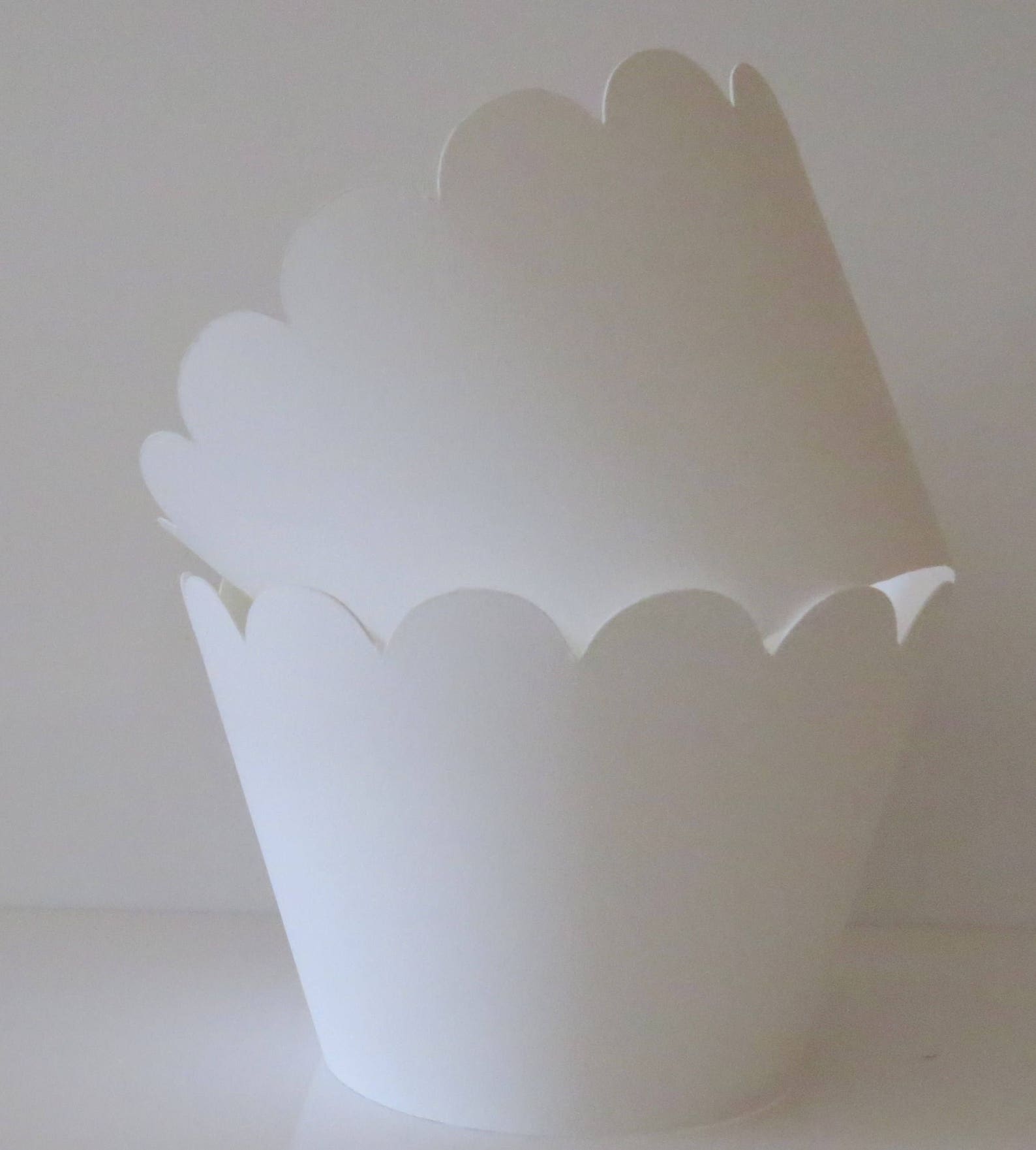 White Cupcake Wrapper's...set of 12 Fully | Etsy