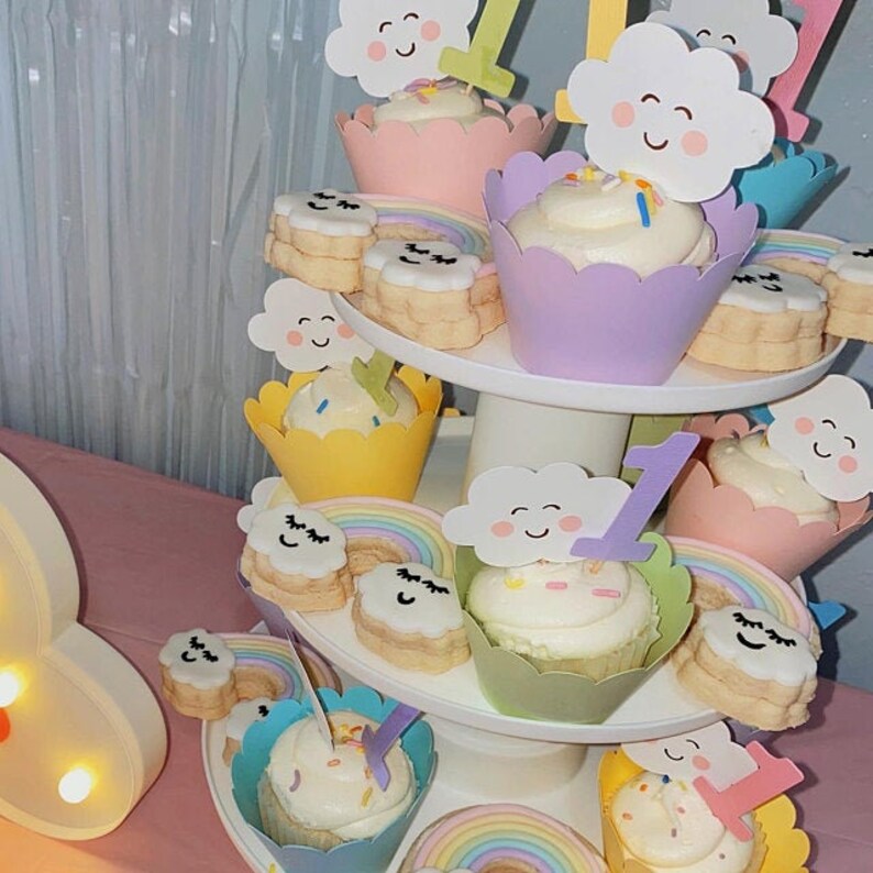 15 Pastel Rainbow Color Cupcake Wrappers..fully | Etsy