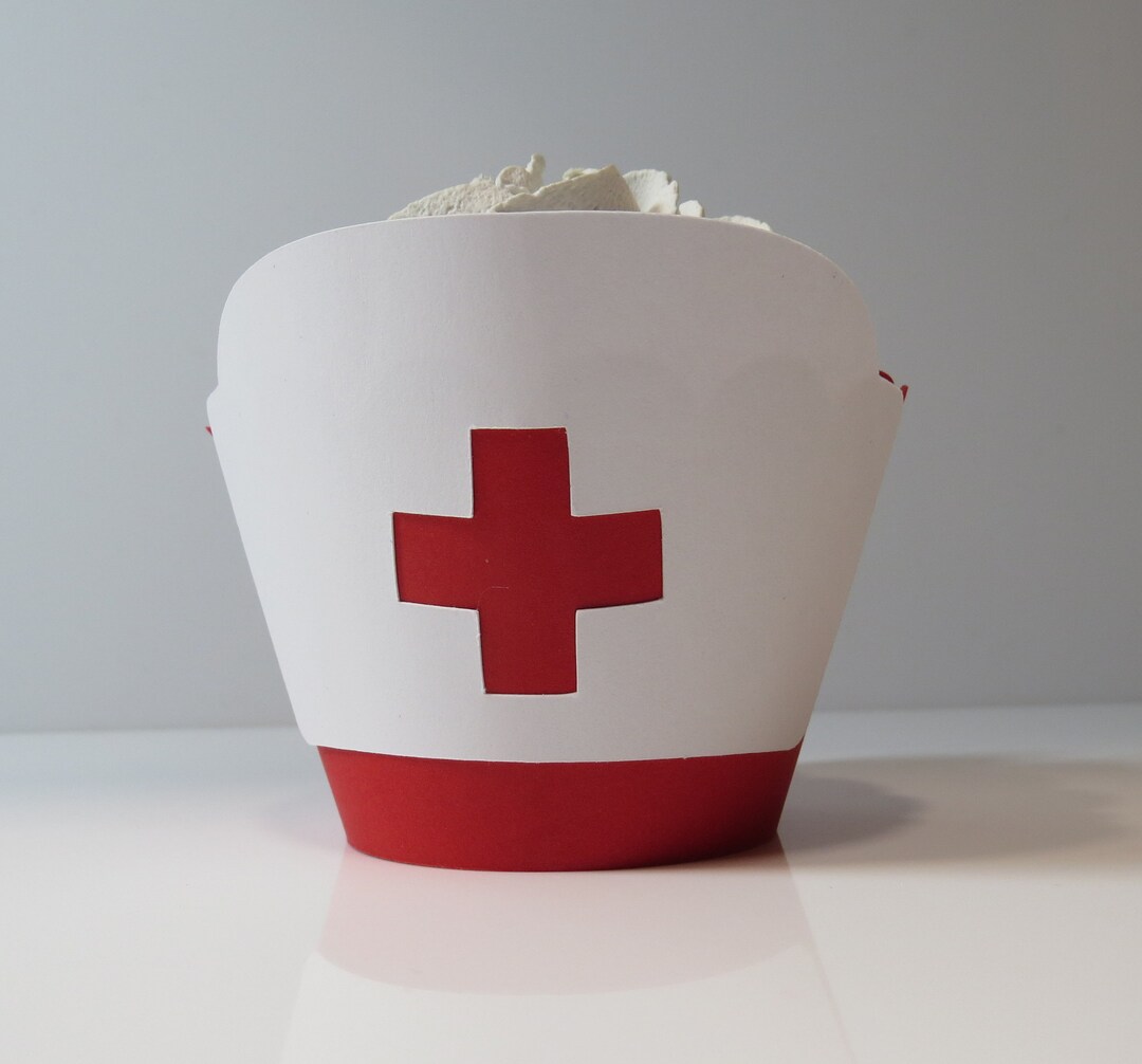 Nurses Cap Cupcake Wrapper's...set of 12 ...fully Assembled...rn, Nurse ...
