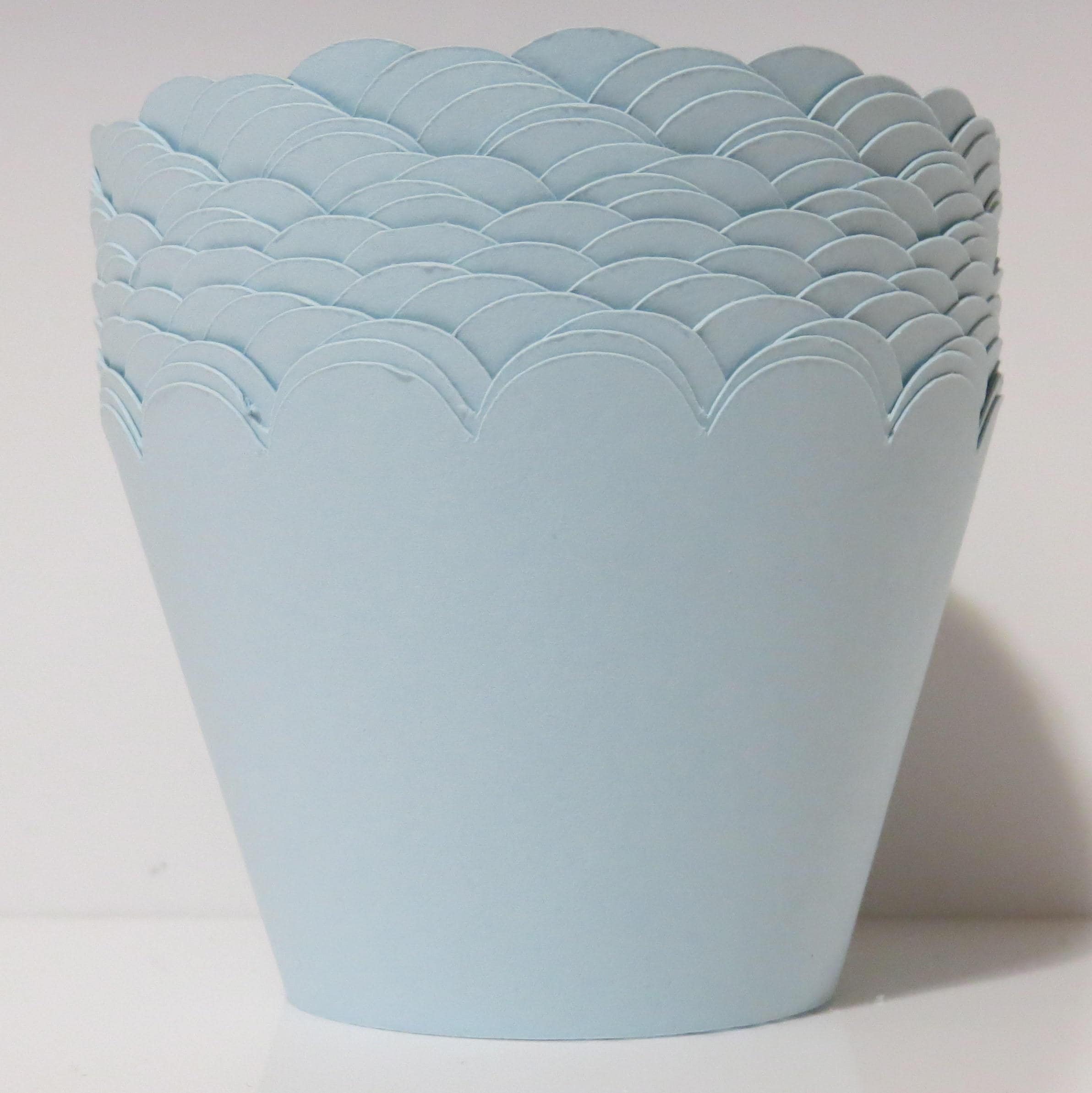12 Baby Blue Cupcake Wrappers...fully Assembled...birthday Party, Boy ...