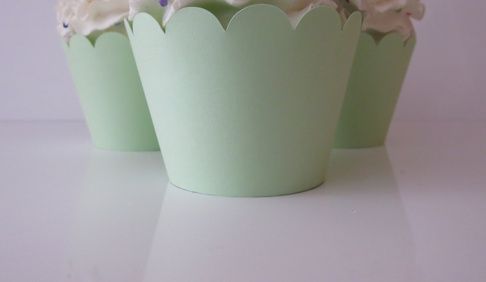 12 Pastel Mint Green Cupcake Wrappers, Set of 12.... Fully Assembled ...