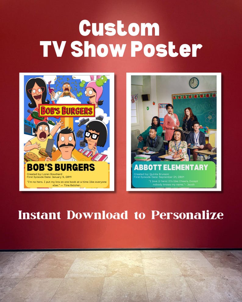 Custom TV Show Poster Template | Personalized Wall Art | Digital ...