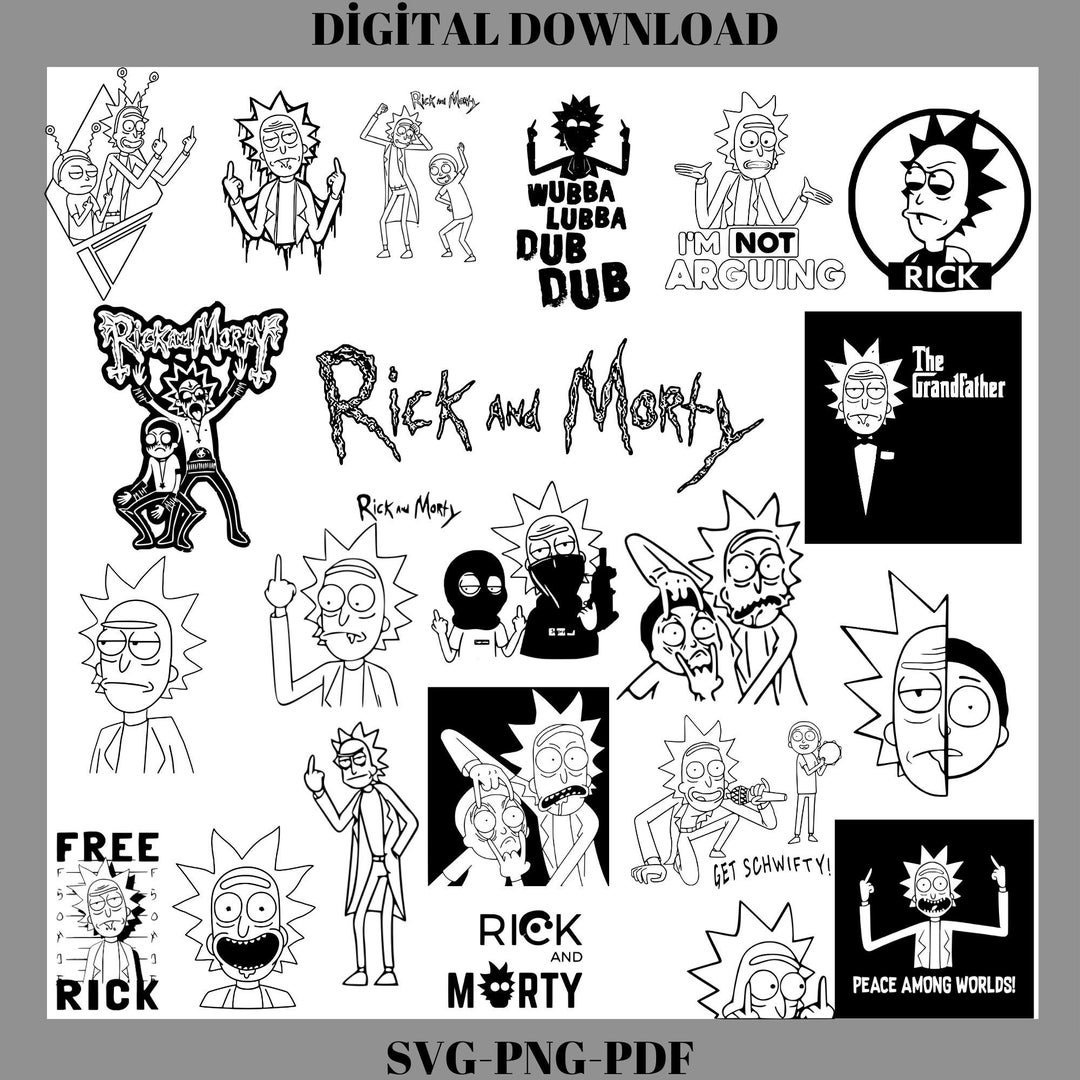 Ricky and Morty SVG File,digital Download,cartoon Character Pdf Pattern ...