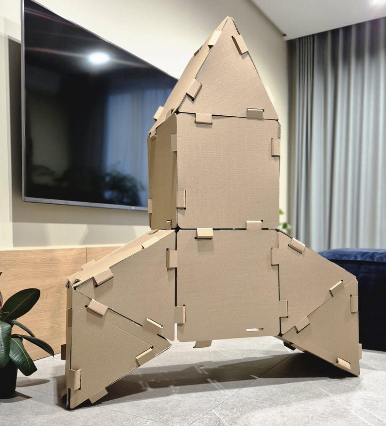 Cardboard Rocket. DIY Cardboard Rocket Puzzle. Eco-friendly Build. Play ...