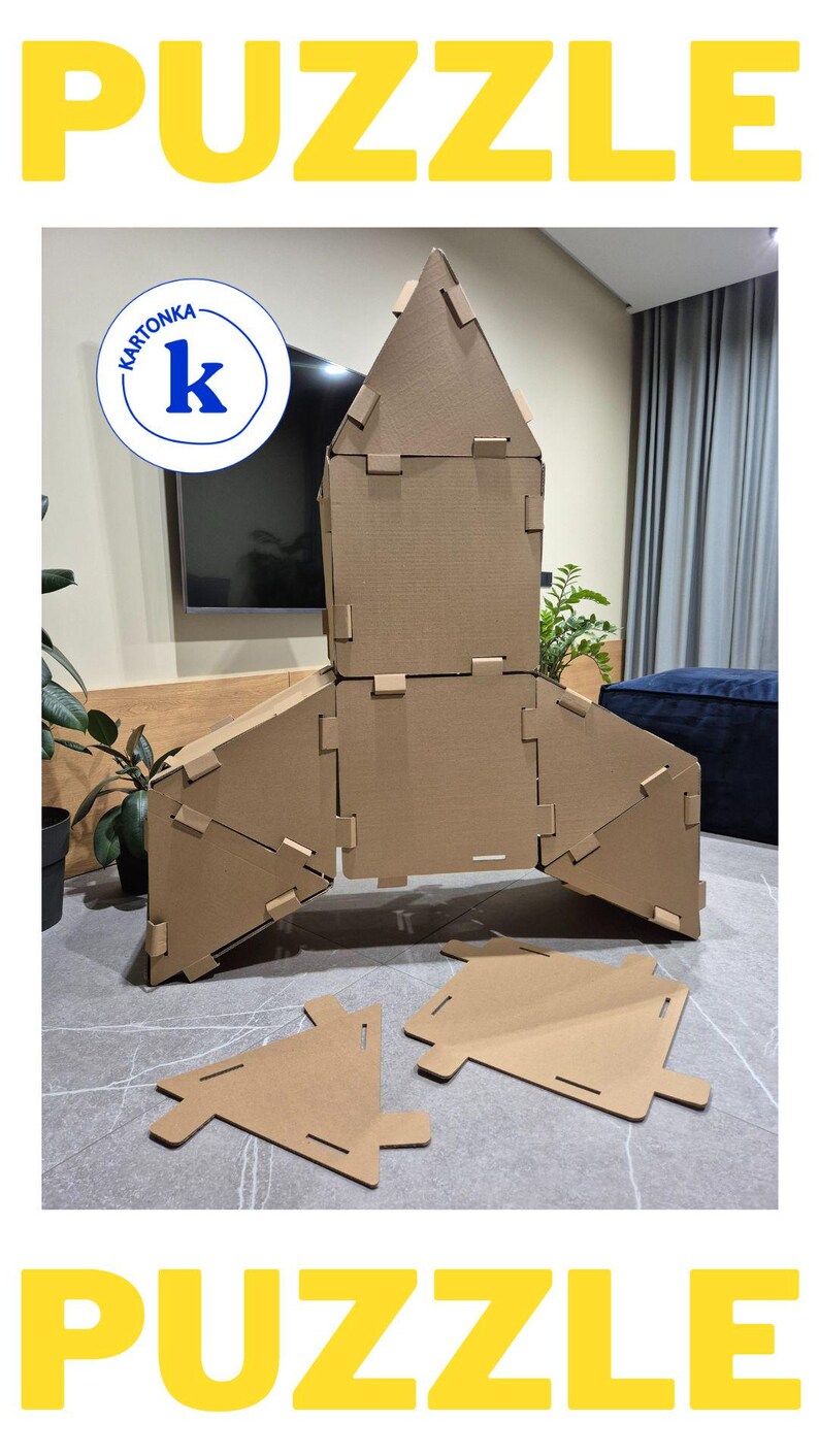 Cardboard Rocket. DIY Cardboard Rocket Puzzle. Eco-friendly Build. Play ...