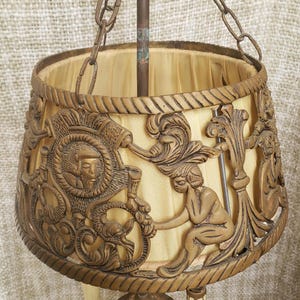 Antique Spanish Revival Bronze Shade Marble Base With Original Finial ...