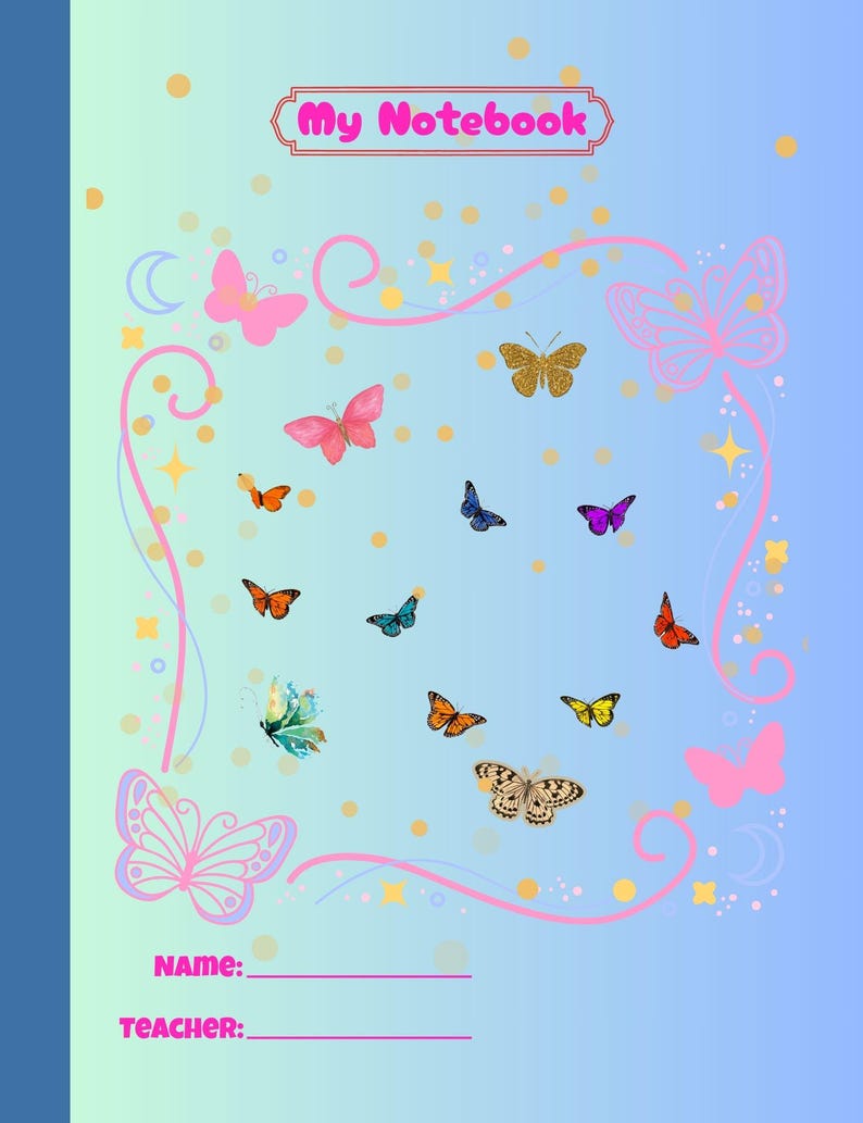12 Printable Composition Notebook Cover for Kids – Fun & Colorful PDF ...