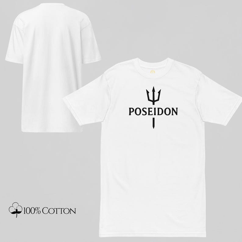 Minimalist Poseidon Greek Mythology T-shirt - Sea God Trident Symbol ...
