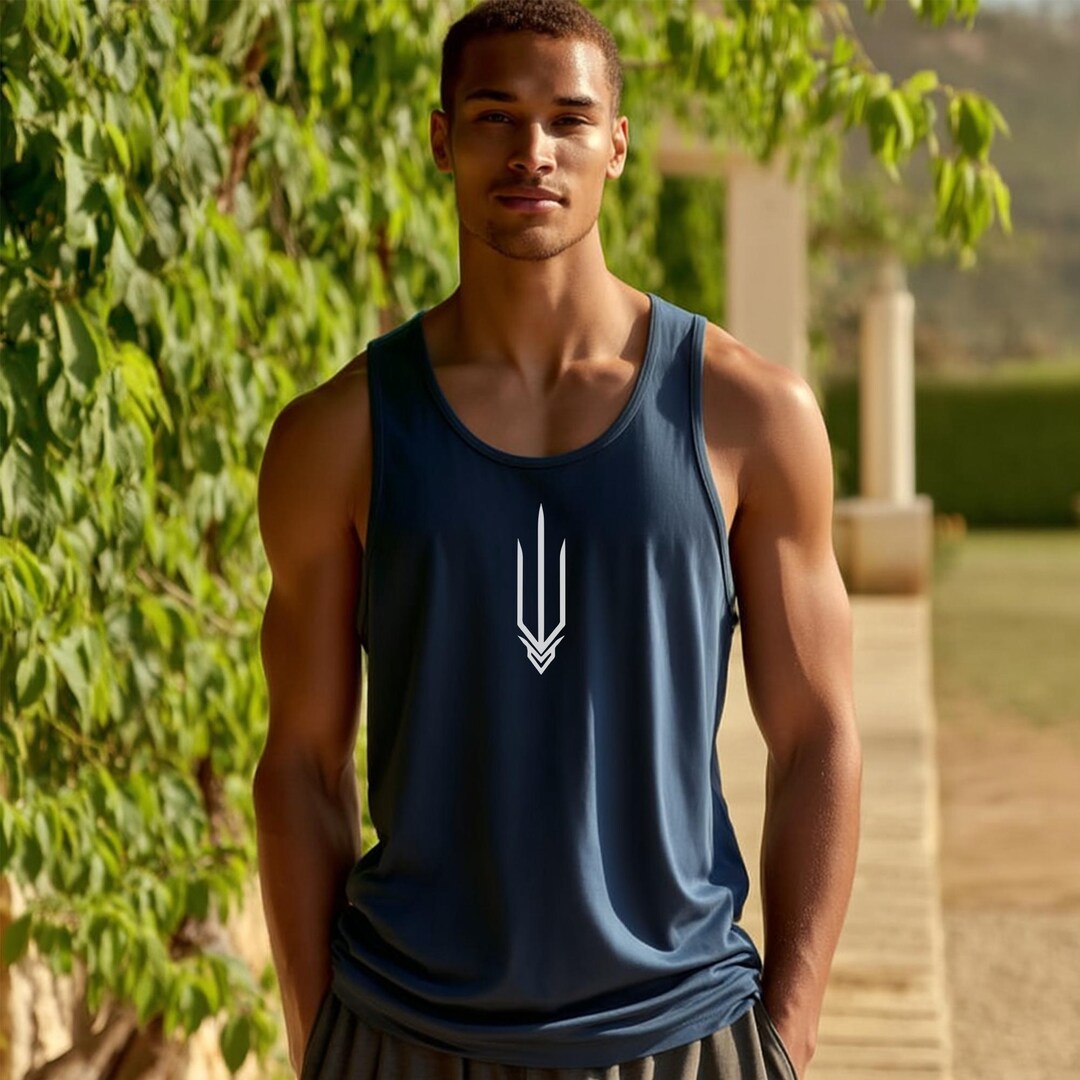 Poseidon Abstract Trident Tank Top – Modern Minimalist Greek God Shirt ...