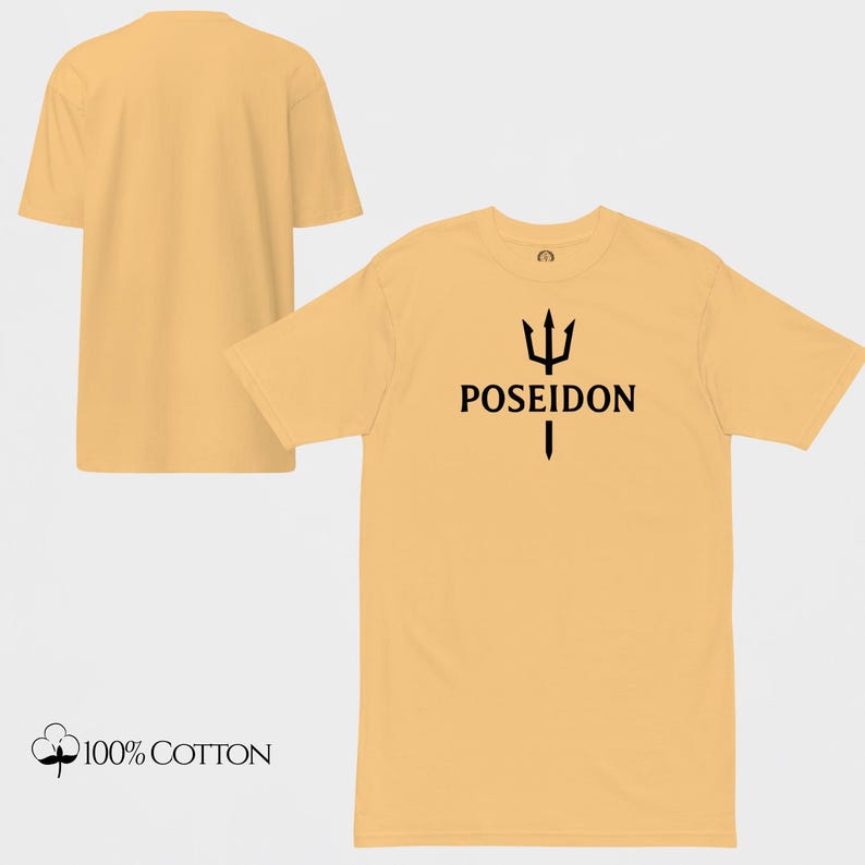 Minimalist Poseidon Greek Mythology T-shirt - Sea God Trident Symbol ...