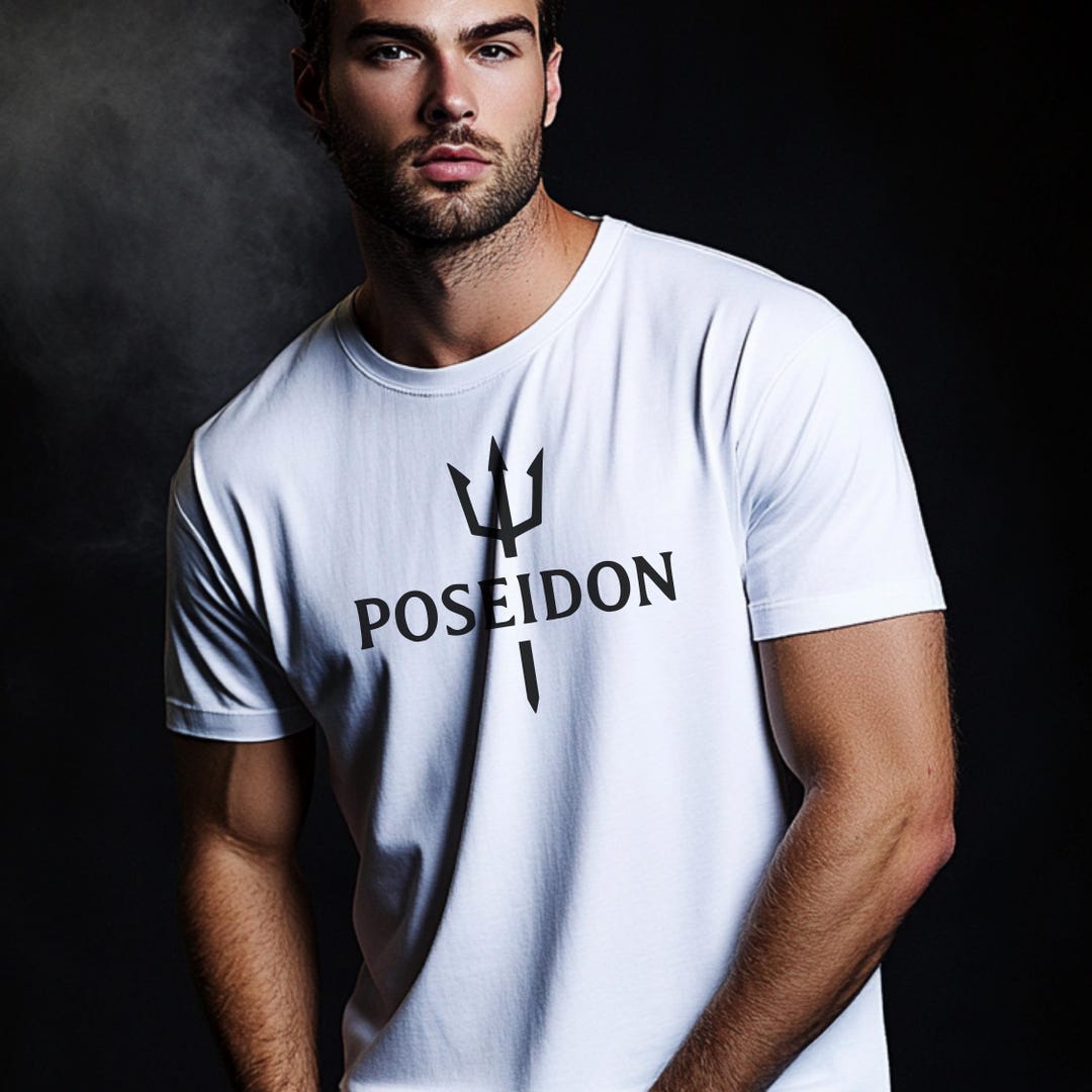 Minimalist Poseidon Greek Mythology T-shirt - Sea God Trident Symbol ...