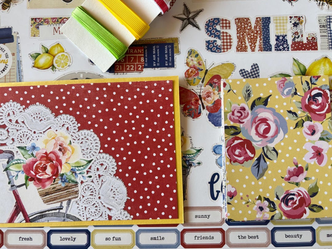 Simple Stories Linen Market DIY Card Kit for 4 or 6. Papers in 2 Sizes ...