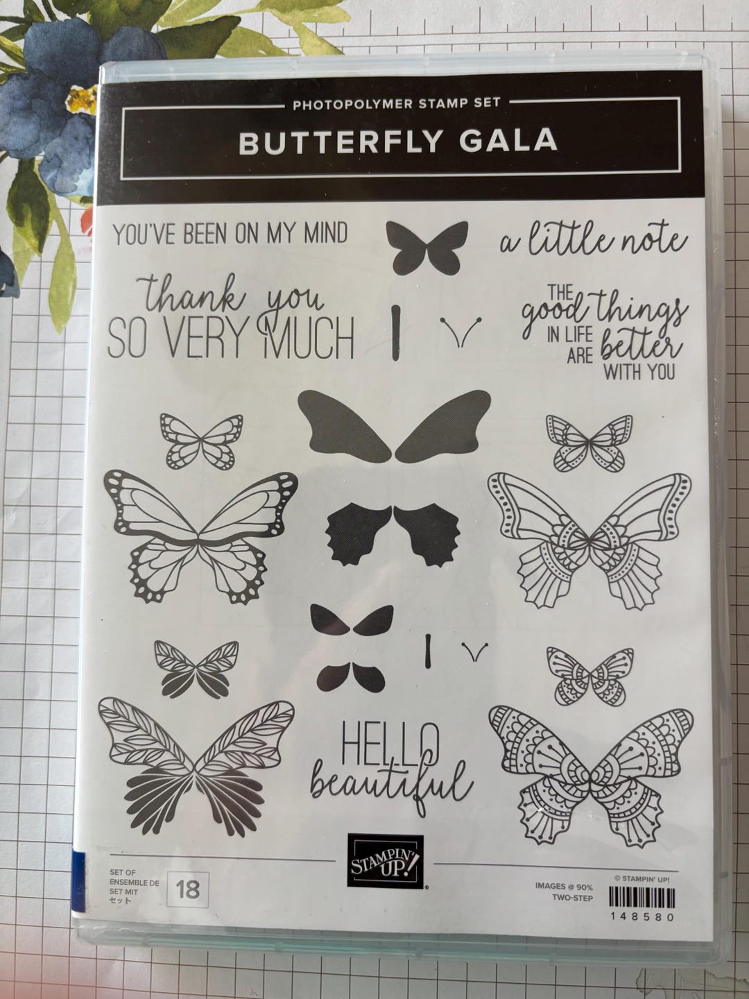 Retired Stampin' Up Butterfly Gala. Clear Stamp Set, Brand New Gently Used Condition.14 Stamps ...