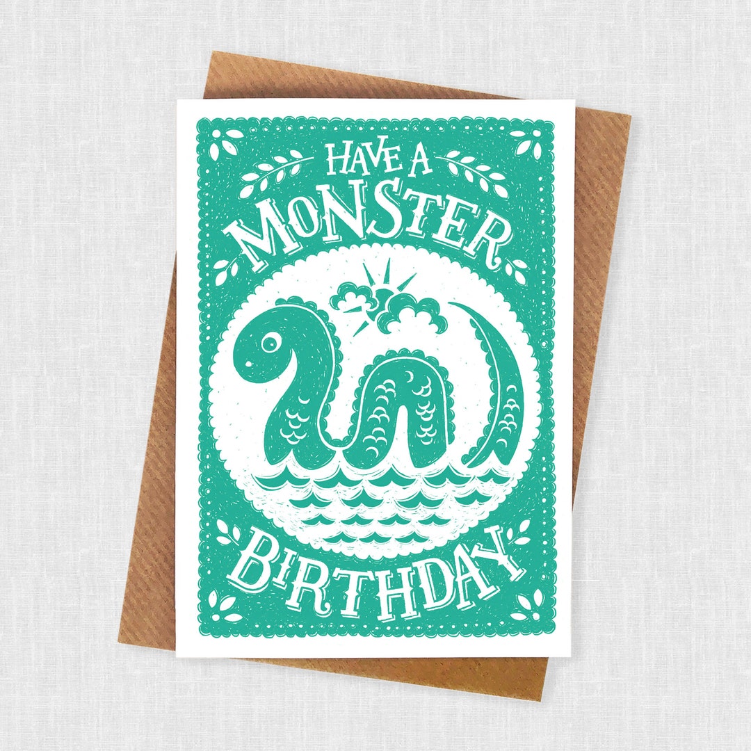 Monster Birthday Card - Etsy