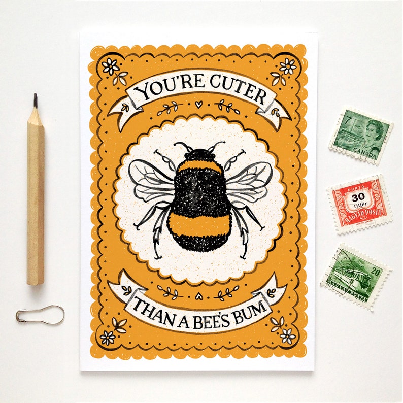 Bees Bum Card - Etsy