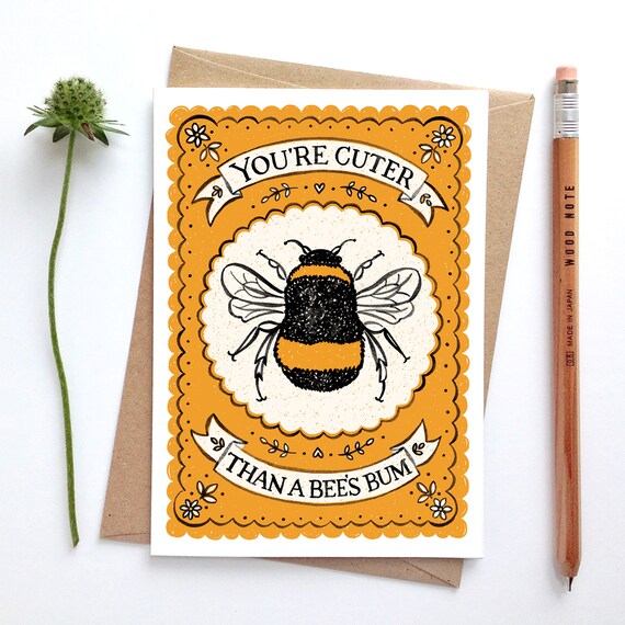Bees Bum Card - Etsy