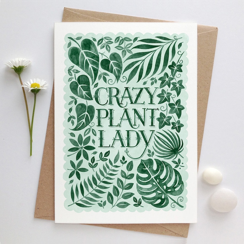 Crazy Plant Lady Card - Etsy