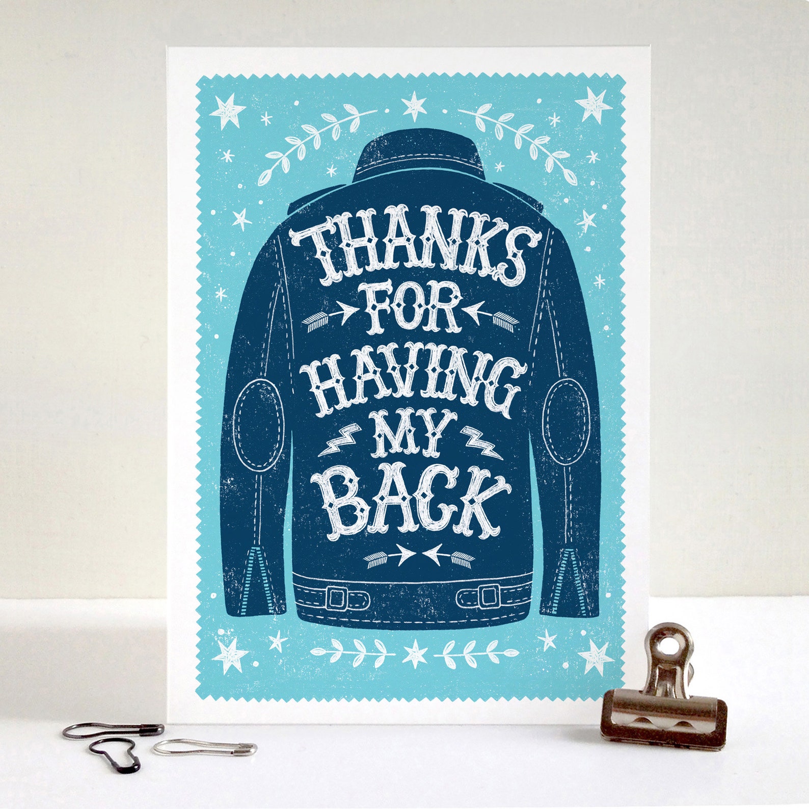 Rock Style Thank You Card - Etsy