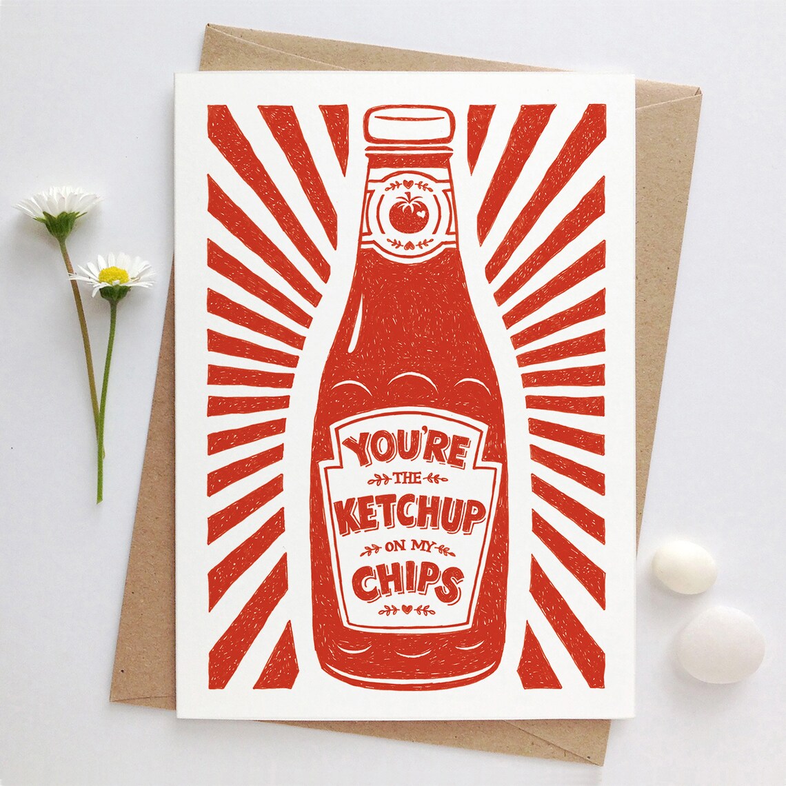 Ketchup on My Chips Card | Etsy