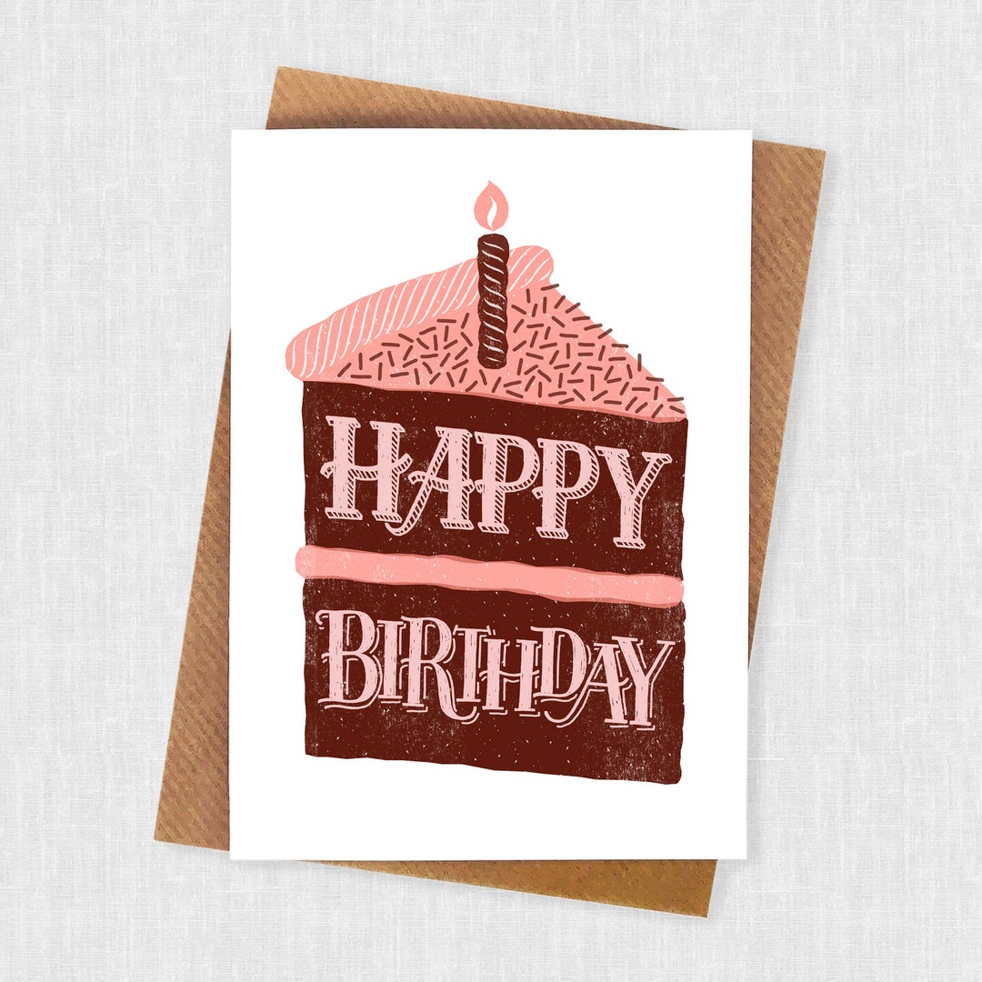 Birthday Cake Card - Etsy
