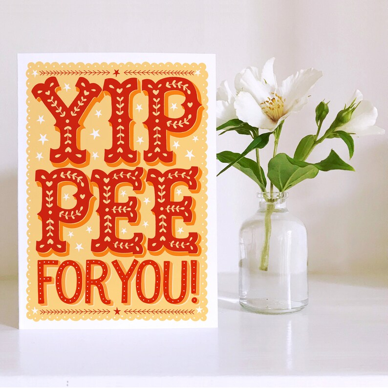Yippee for You Congratulations Card - Etsy
