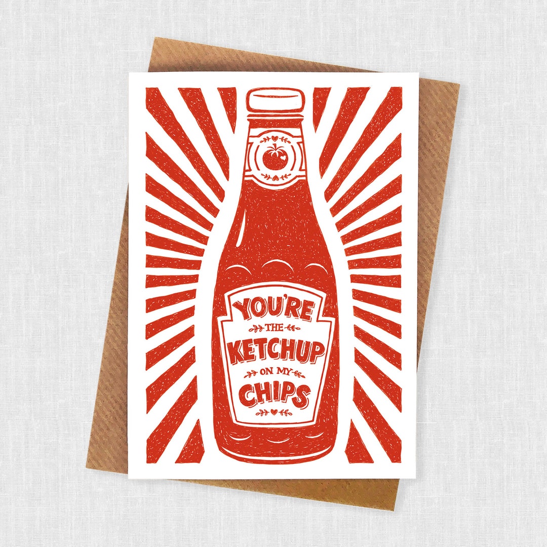 Ketchup on My Chips Card - Etsy