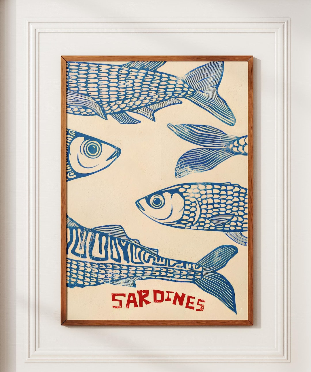 Sardines Print Sardine Tin Vintage Poster Retro Sardines Wall Art Fish Print Eclectic Wall Art ...