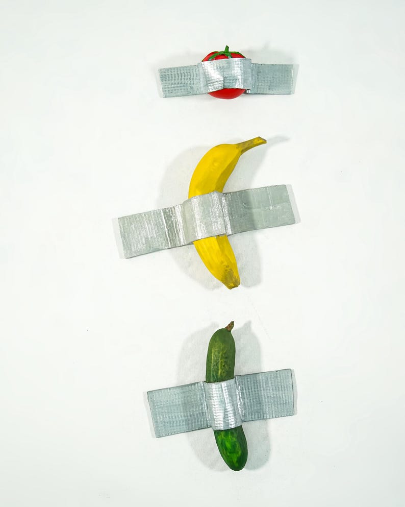 3 Pcs Duct Tape Cucumber Statue, Duct Tape Cucumber - Kitchen Wall ...