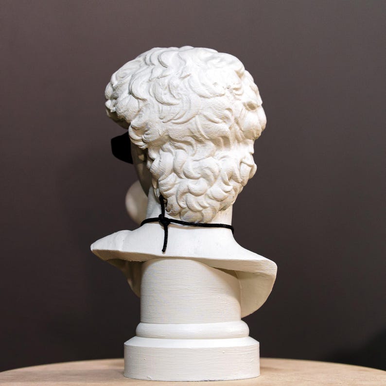 Michelangelo's Bust David Sculpture - Man Statue - Vintage Figurine ...